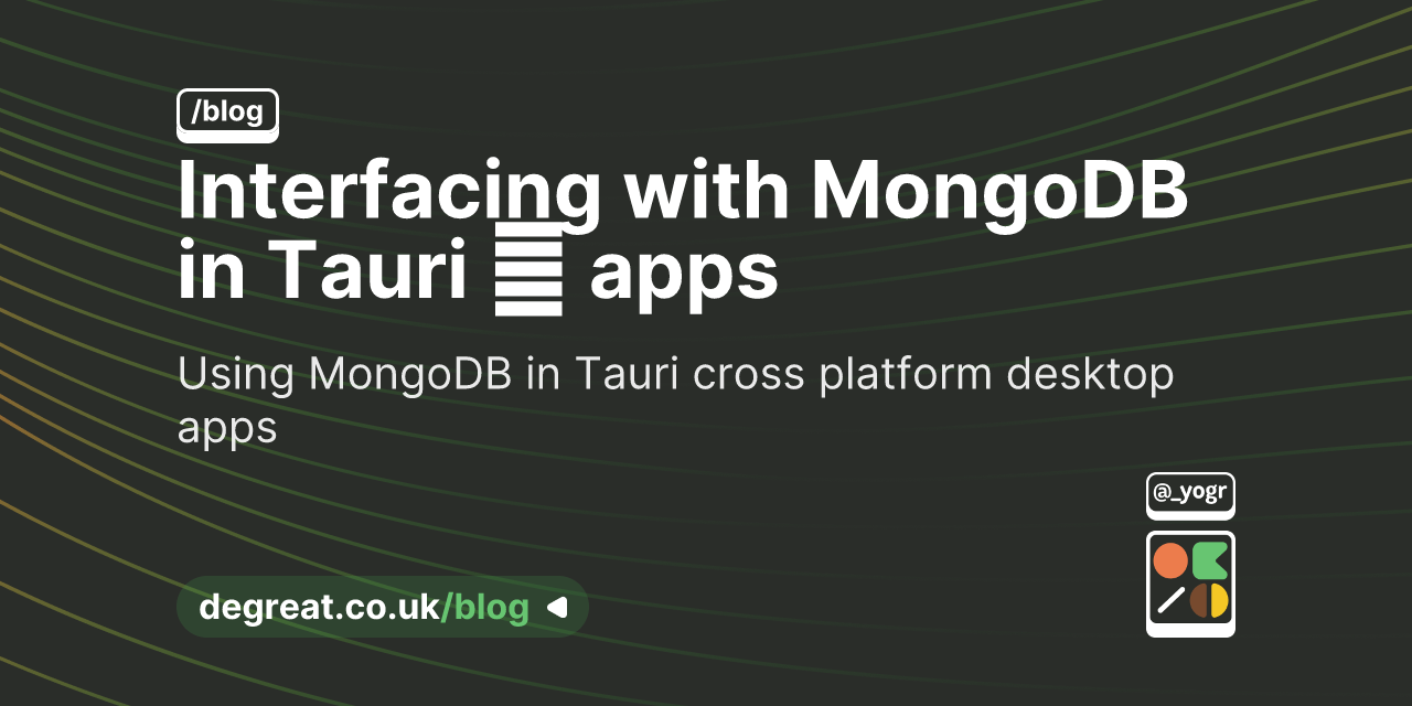Interfacing with MongoDB in Tauri 🦀 apps | GR